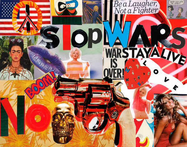 Red Collage Stop Wars – The College Poster Sale Company